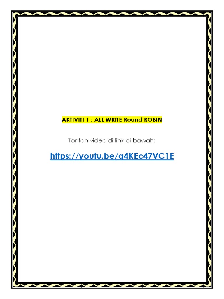 Aktiviti 1 - All Write Round Robin | PDF