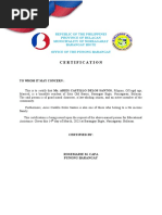 Barangay Certification of Business Closure | PDF