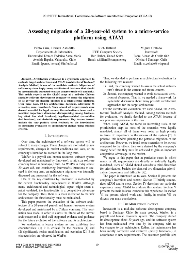 02 - Assessing Migration of A 20-Year-Old System To A Micro-Service Platform Using ATAM (Cruz ...