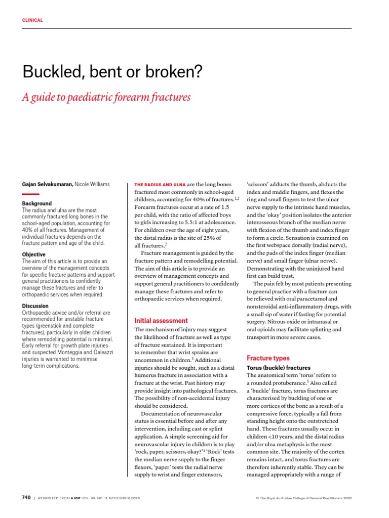AJGP 11 2020 Clinical Selvakumaran Buckled Bent Broken WEB | PDF | Thumb | Finger