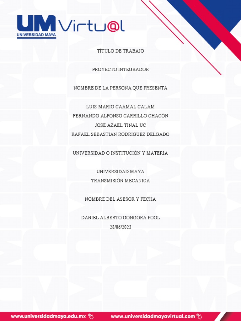 Rodriguez Ima 3a Proyecto Integrador | PDF | Embrague | Rodamiento ...