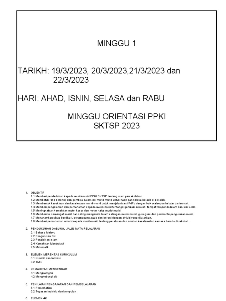 RPH M1-Orientasi | PDF
