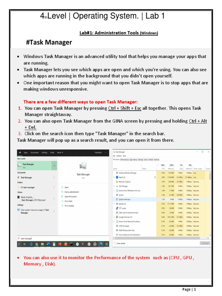 Lab 1 | PDF | Microsoft Windows | Operating System