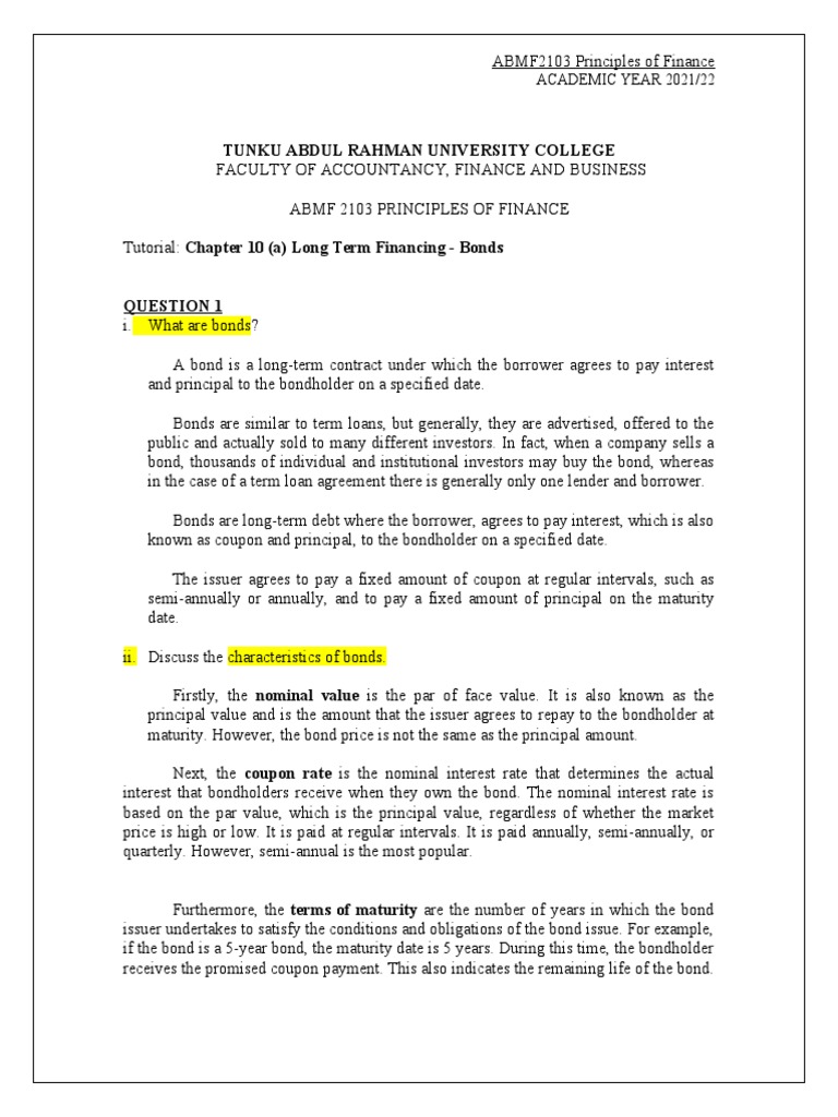 Chapter 10a - Long Term Finance - Bonds | PDF | Bonds (Finance) | Bond ... Chapter 10a - Long Term Finance - Bonds | PDF | Bonds (Finance) | Bond ...