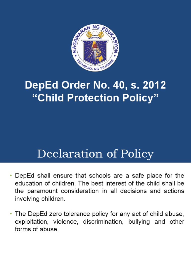 DepEd Child Protection Policy Overview | PDF | Child Protection | Violence