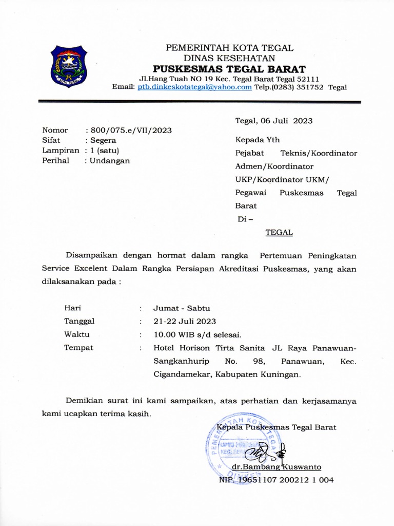 Undangan Pegawai PTB | PDF