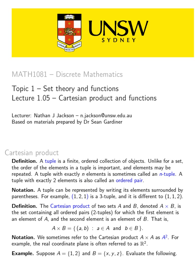 Discrete Math: Sets & Functions | PDF | Function (Mathematics) | Set (Mathematics)