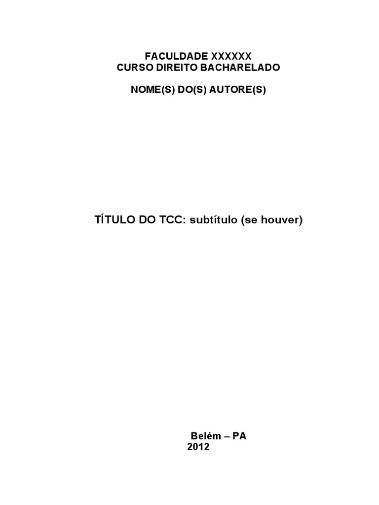 Modelo de Estrutura Do TCC em Direito | PDF | Teoria | Science