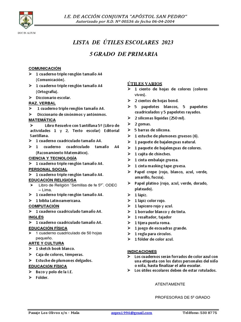 Primaria 5 Grado 2023 | PDF | Arco iris | Diseño gráfico