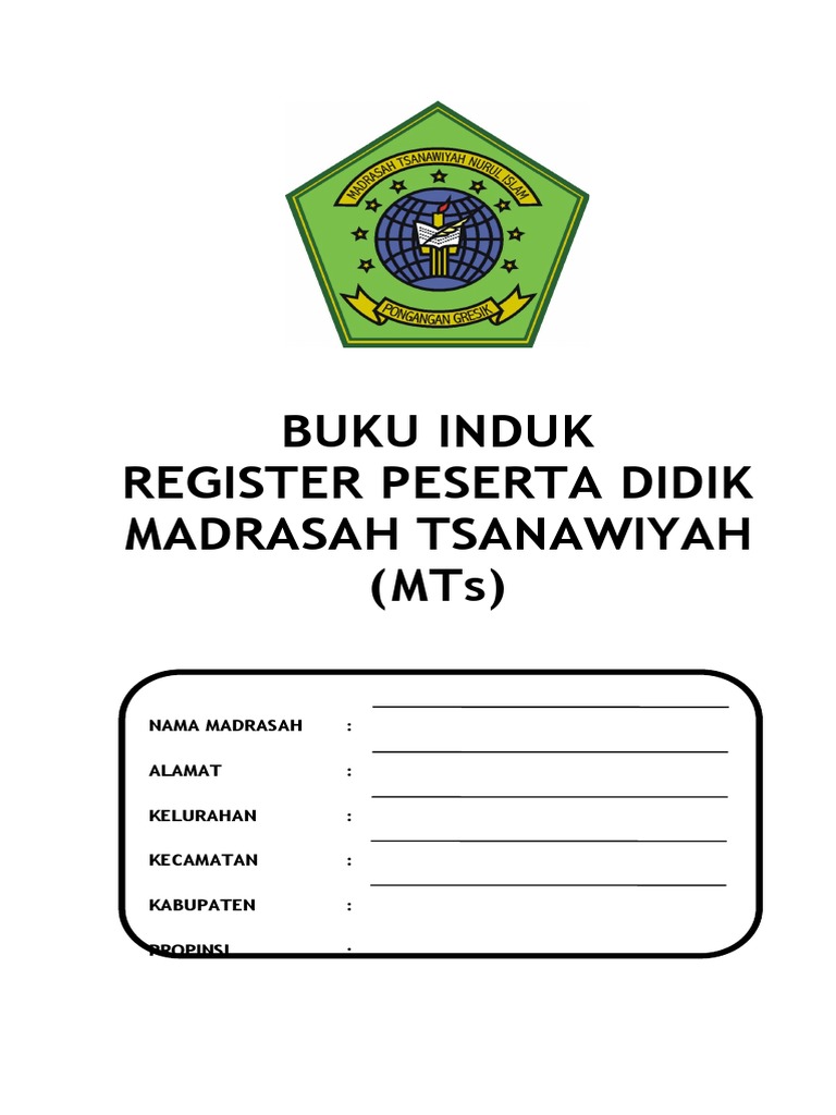 001 - Cover Buku Induk MTs | PDF