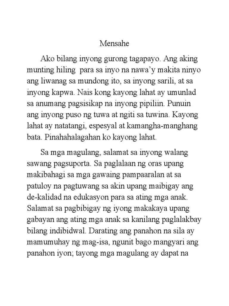 Mensahe 2023 | PDF