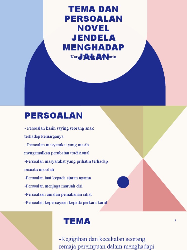 Tema Dan Persoalan Novel Jendela Menghadap Jalan | PDF