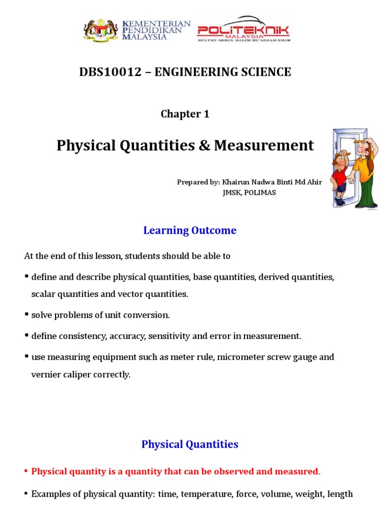 Topik 1 DBS10012 Physical Quantities Measurement | PDF | Observational Error | International ...