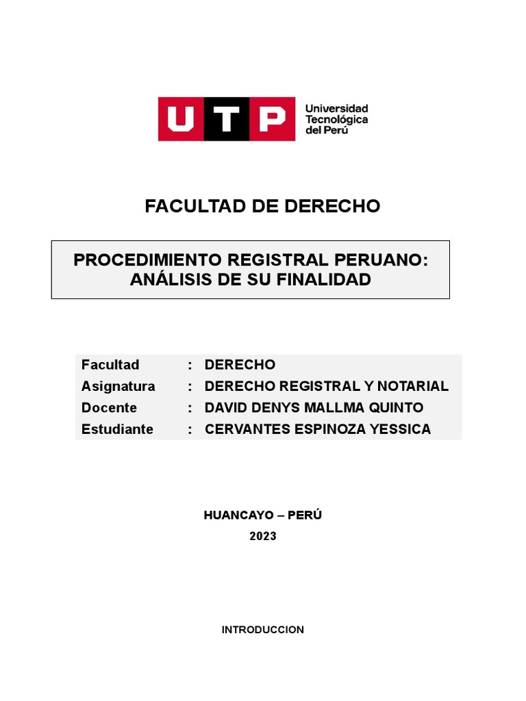 Procedimiento Registral en Perú | PDF | Propiedad | Justicia