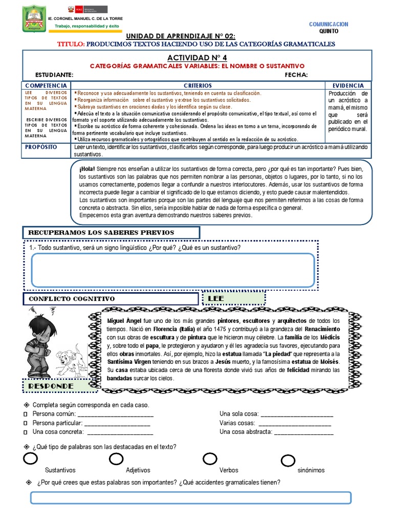Actividad #4 | PDF | Género gramatical | Sustantivo
