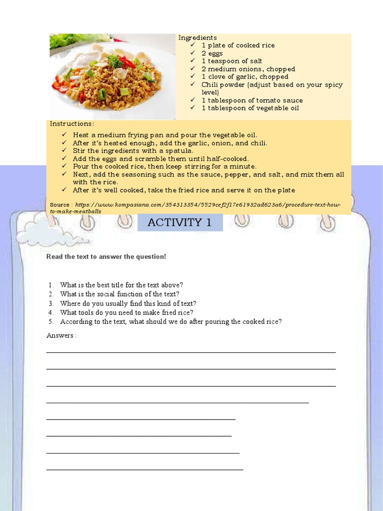 LKPD Procedure Text | PDF | Chili Pepper | Garlic