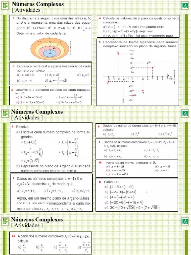 4.0.0 - (Atividade-4b.1) - Núm. Complexos | PDF