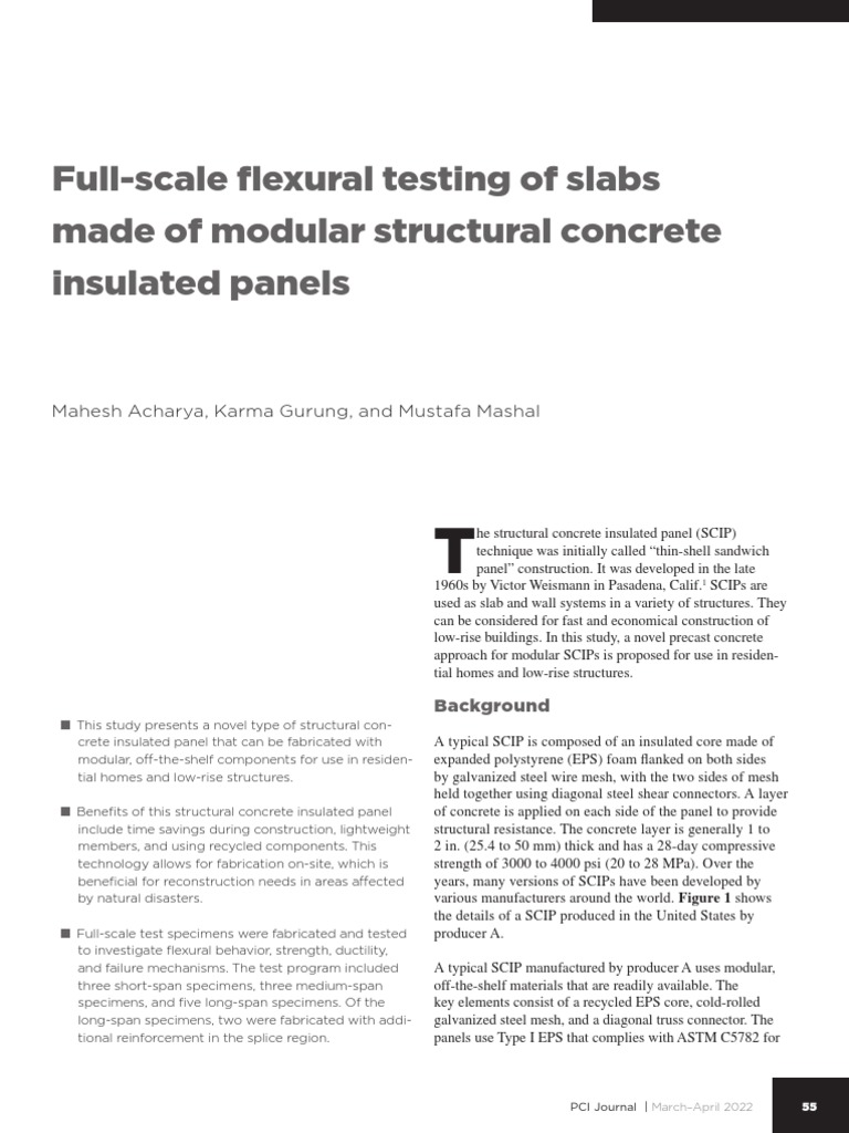 Flexural Testing of Scip Slabs | PDF | Concrete | Fracture