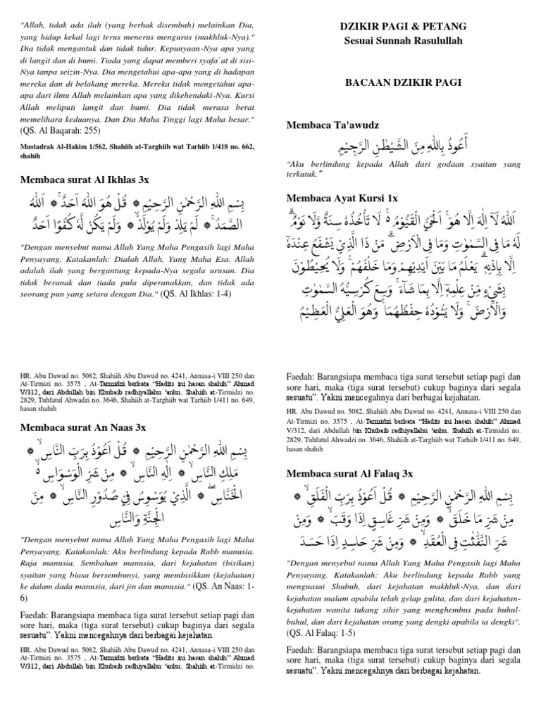 Dzikir Pagi & Petang Sesuai Sunnah | PDF