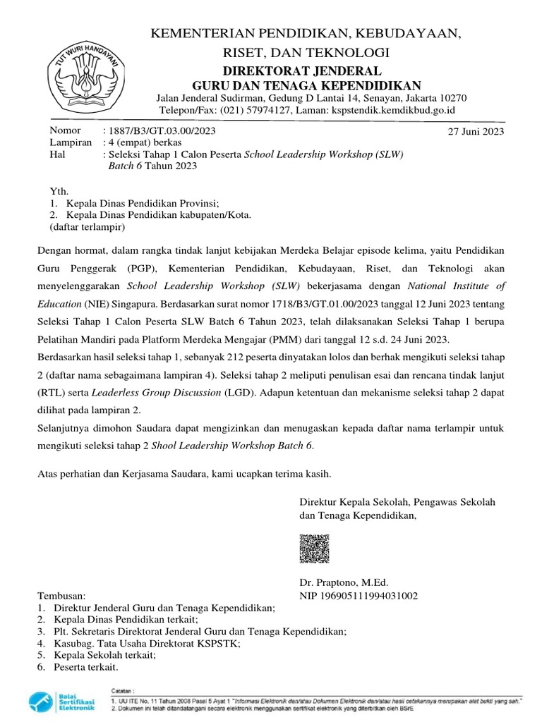 Seleksi Tahap 2 SLW Batch 6 | PDF