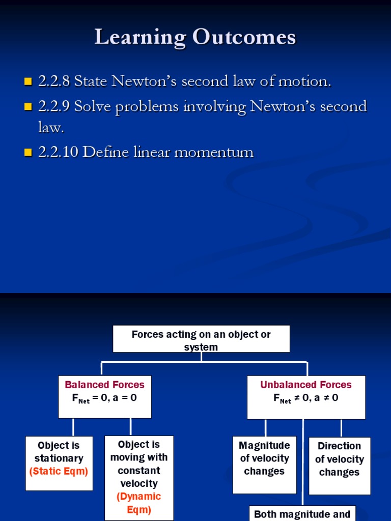 2.2d Newton S 2nd Law and 3rd Law | PDF | Force | Momentum