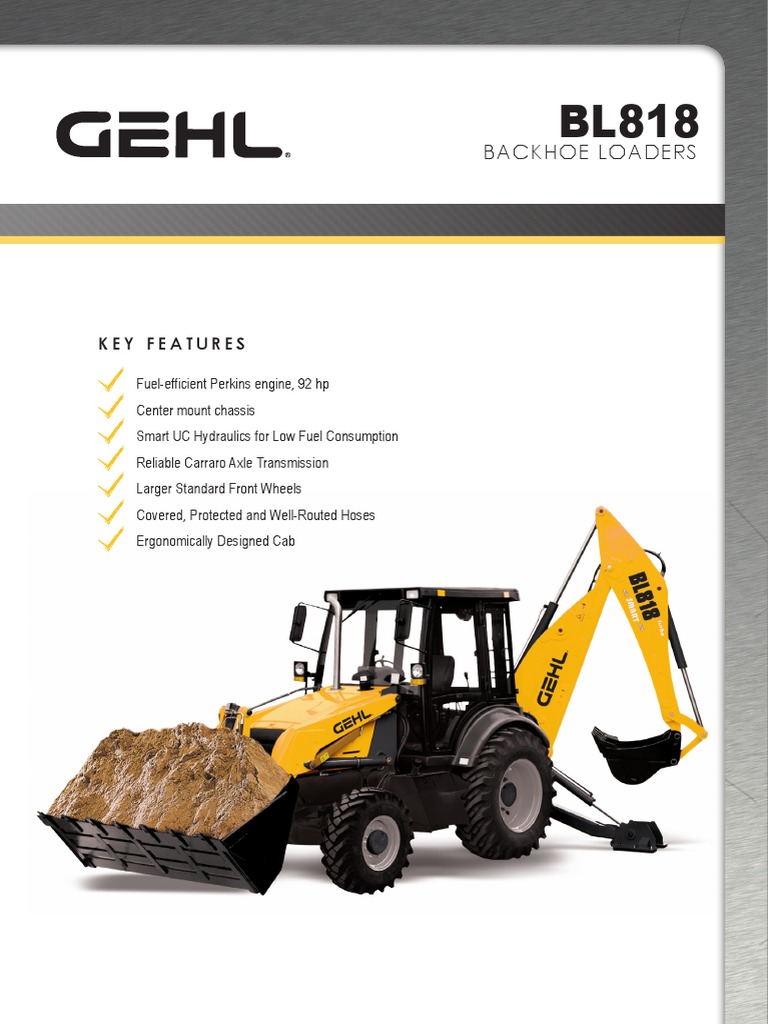 Gehl BL818 Backhoe Loader Overview | PDF | Loader (Equipment) | Steering