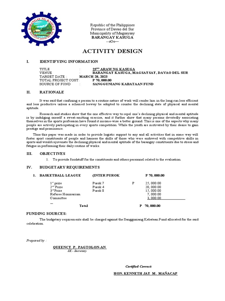 Activity Design | PDF