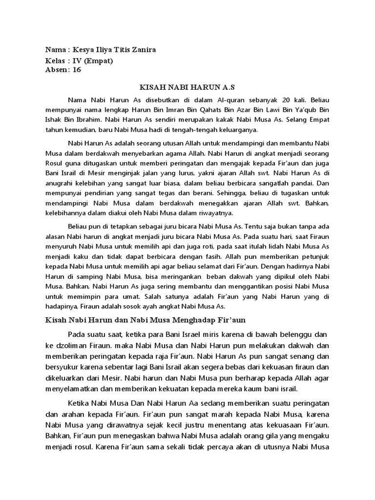 Kisah Nabi Harun | PDF