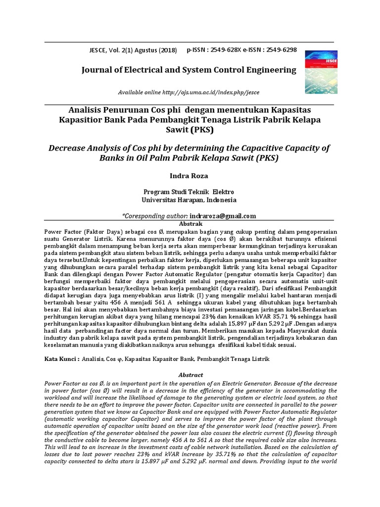 Journal of Electrical and System Control Engineering | PDF