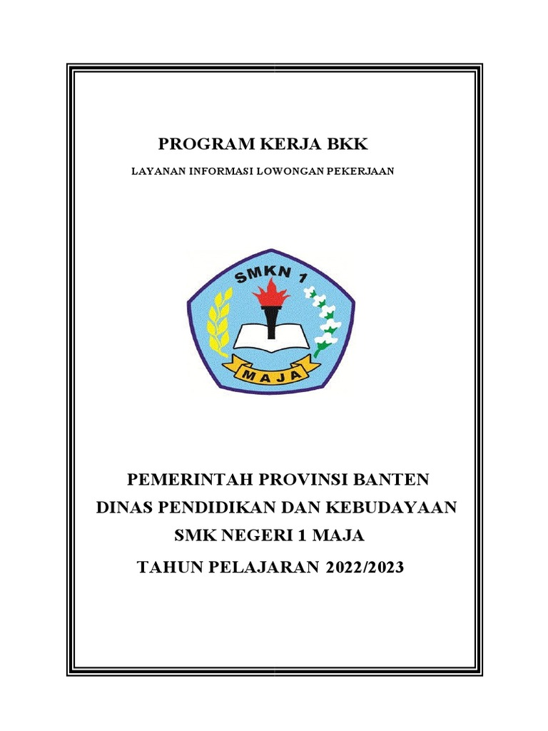 Program Kerja BKK SMK Negeri 1 Maja | PDF