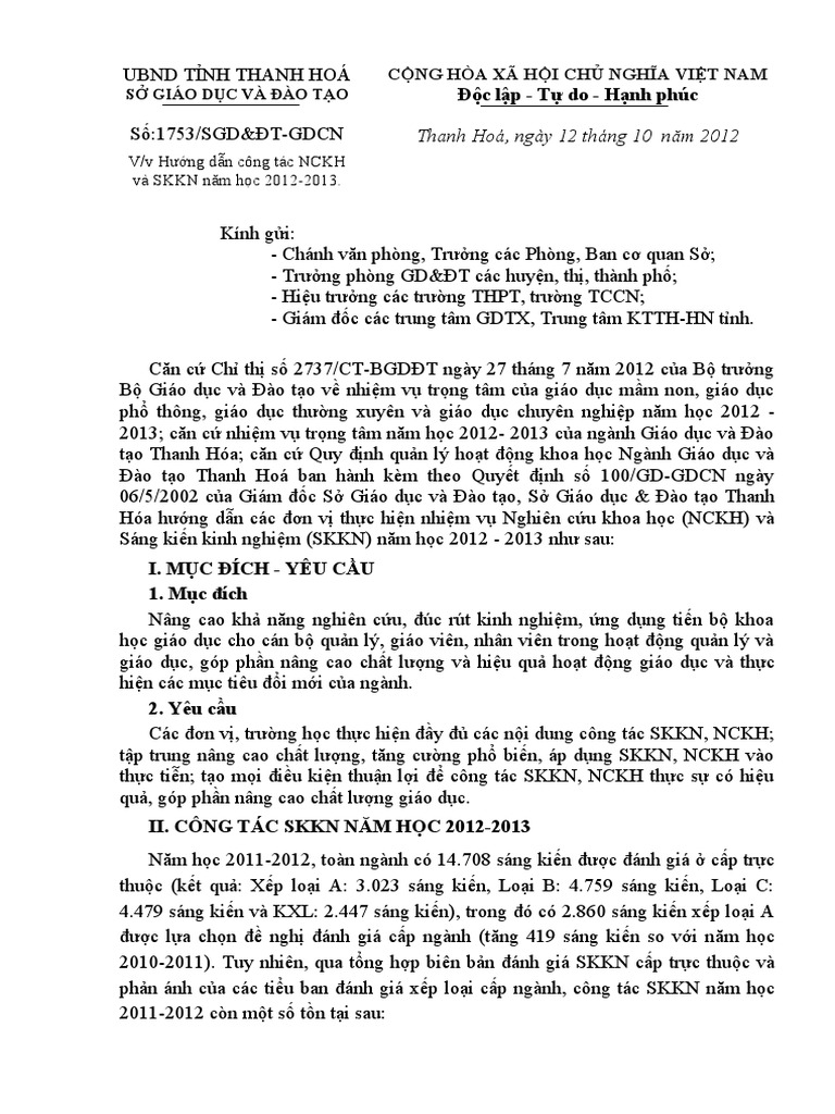 Huong Dan Viet SKKN | PDF