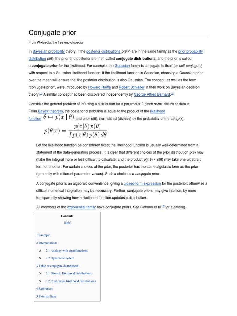 Conjugate Prior | PDF | Statistical Theory | Probability And Statistics