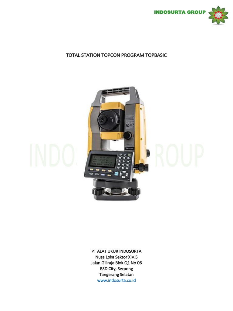Tutorial Total Station Topcon Program Topbasic | PDF