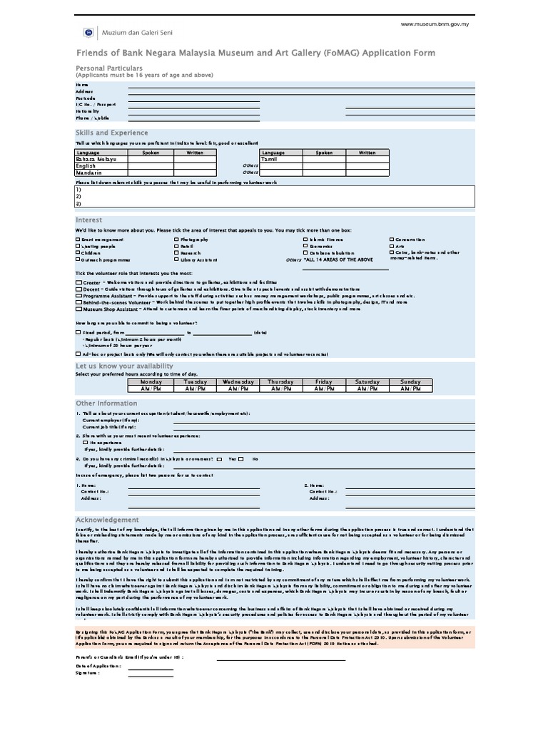 BNM Fomag Application Form | Download Free PDF | Indemnity | Justice