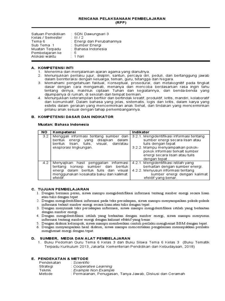 RPP Merdeka Kelas 3 Semester 2 | PDF