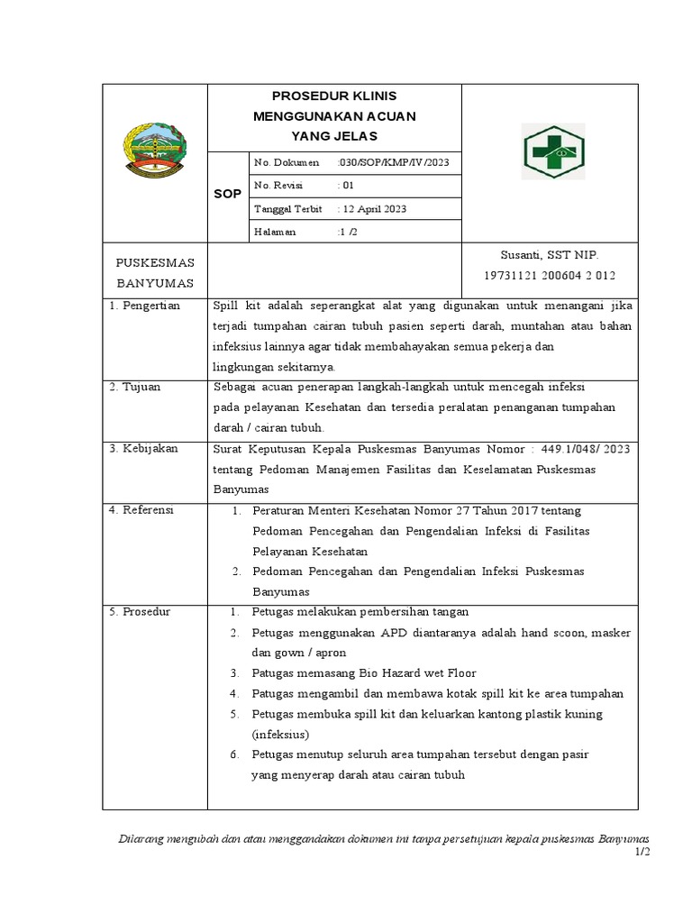 Sop Spill Kit | PDF
