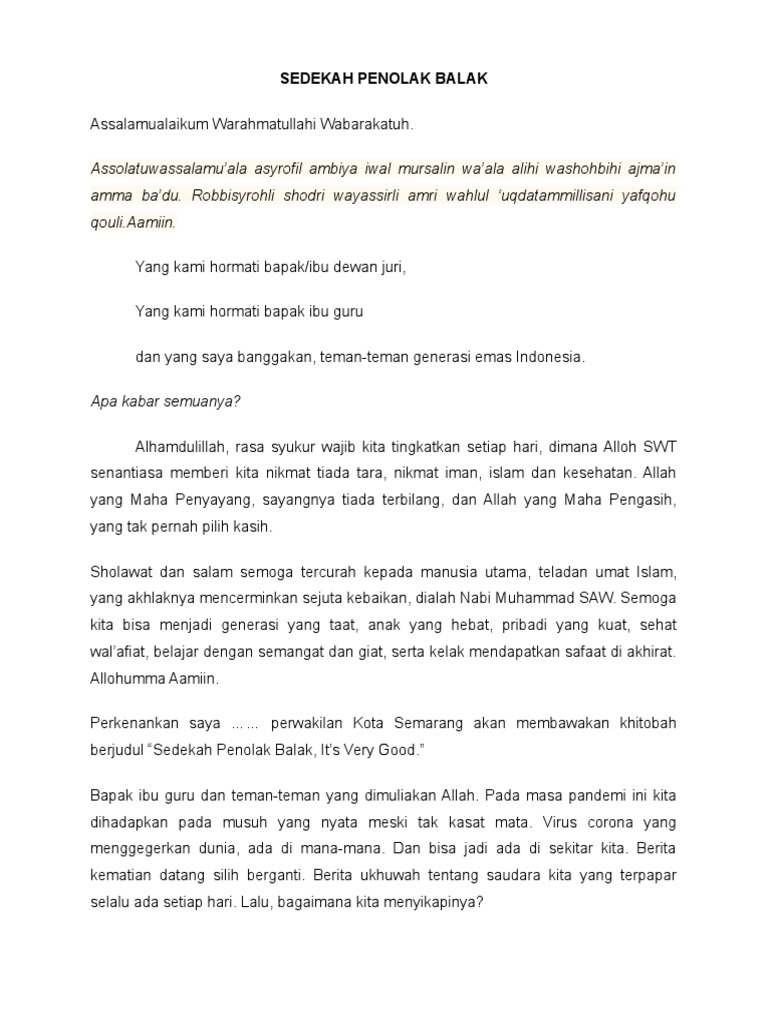 Sedekah Menolak Balak | PDF | Agama & Spiritualitas | Gaya Hidup