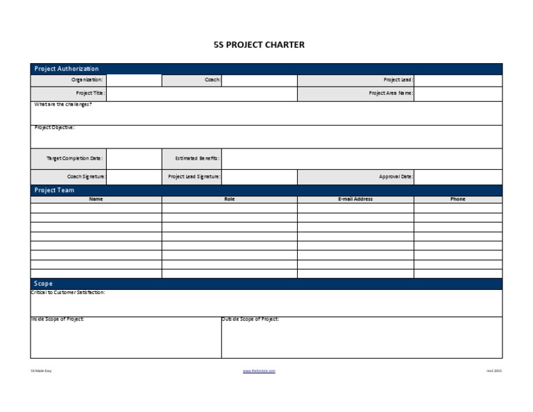 5S Project Charter | PDF