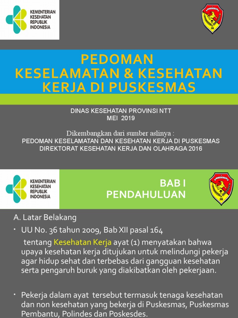 03 Pedoman K3 Di Puskesmas, by Gede 2019-06-27 | PDF