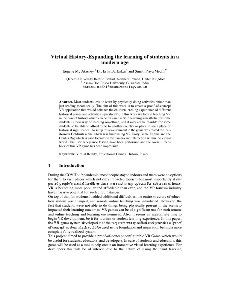 VR Paper | PDF | Virtual Reality | Computing