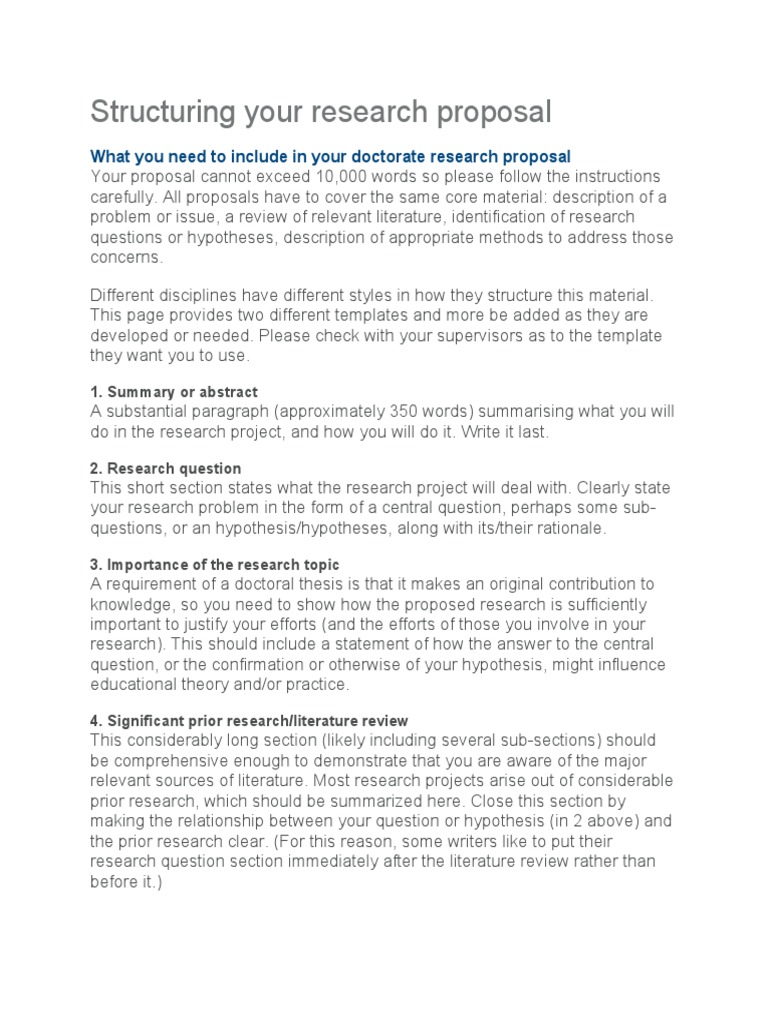 Structuring Your Research Proposal | PDF | Methodology | Analysis