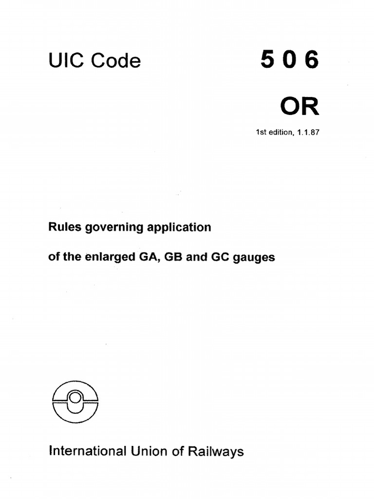 UIC 506 OR - Rules Governing Application of Enlarged Gauges | PDF