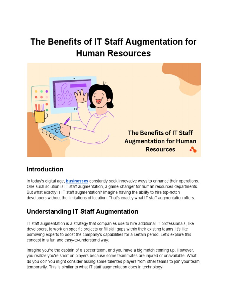 The Benefits of IT Staff Augmentation For Human Resources | PDF | Recruitment | Expert