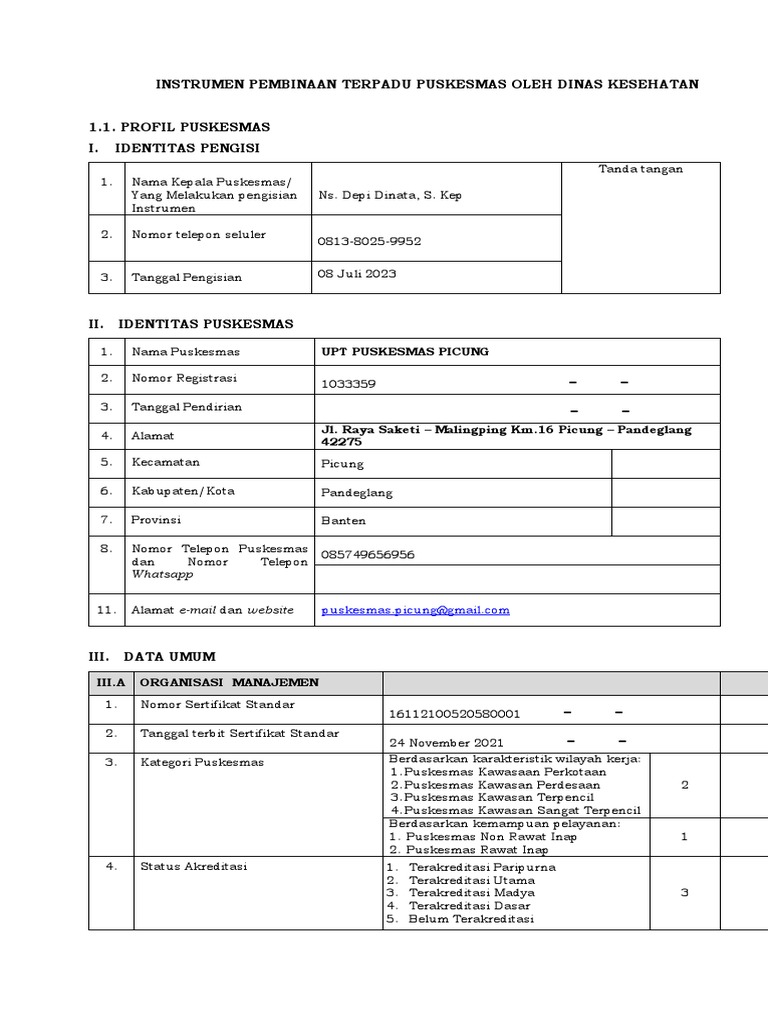 SELF ASSESMENT TPCB Tahun 2023 | PDF
