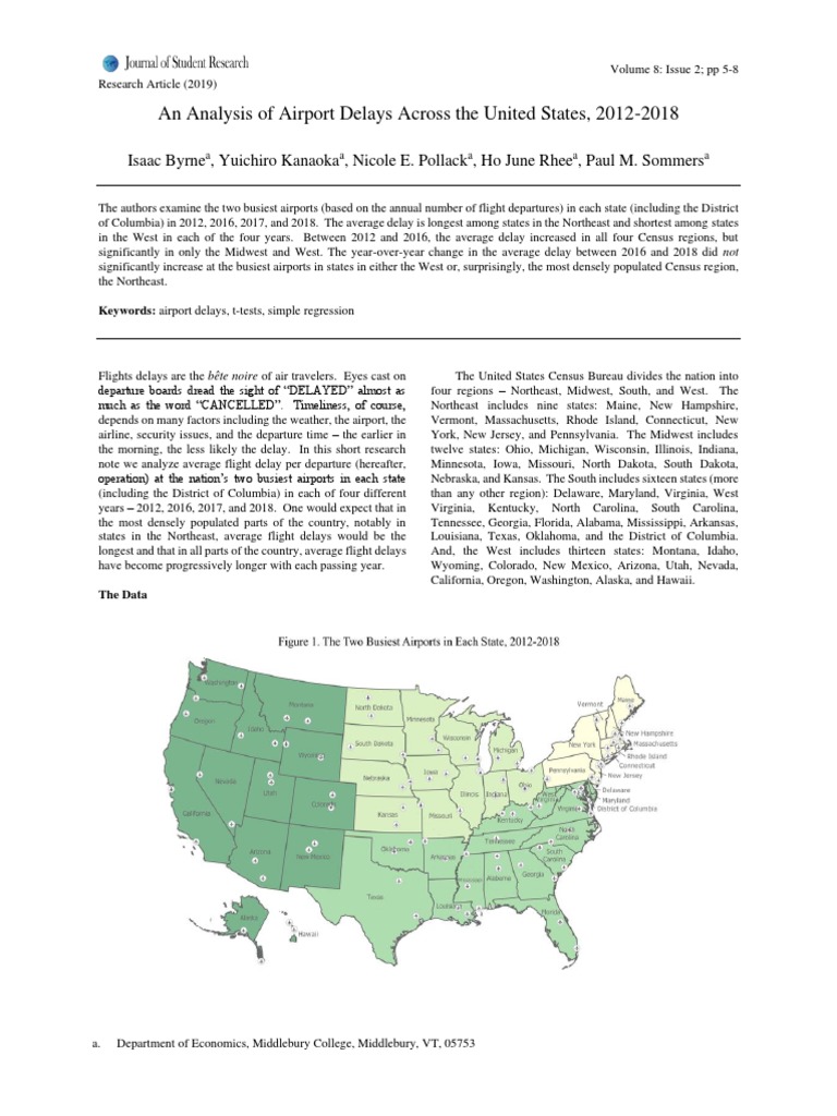 U.S. Airport Delays Analysis 2012-2018 | PDF | Northeastern United ...