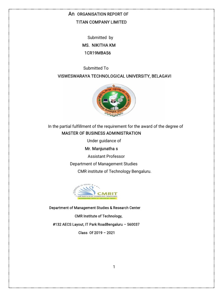 MR1750 - Nikitha KM - 1CR19MBA56 | PDF