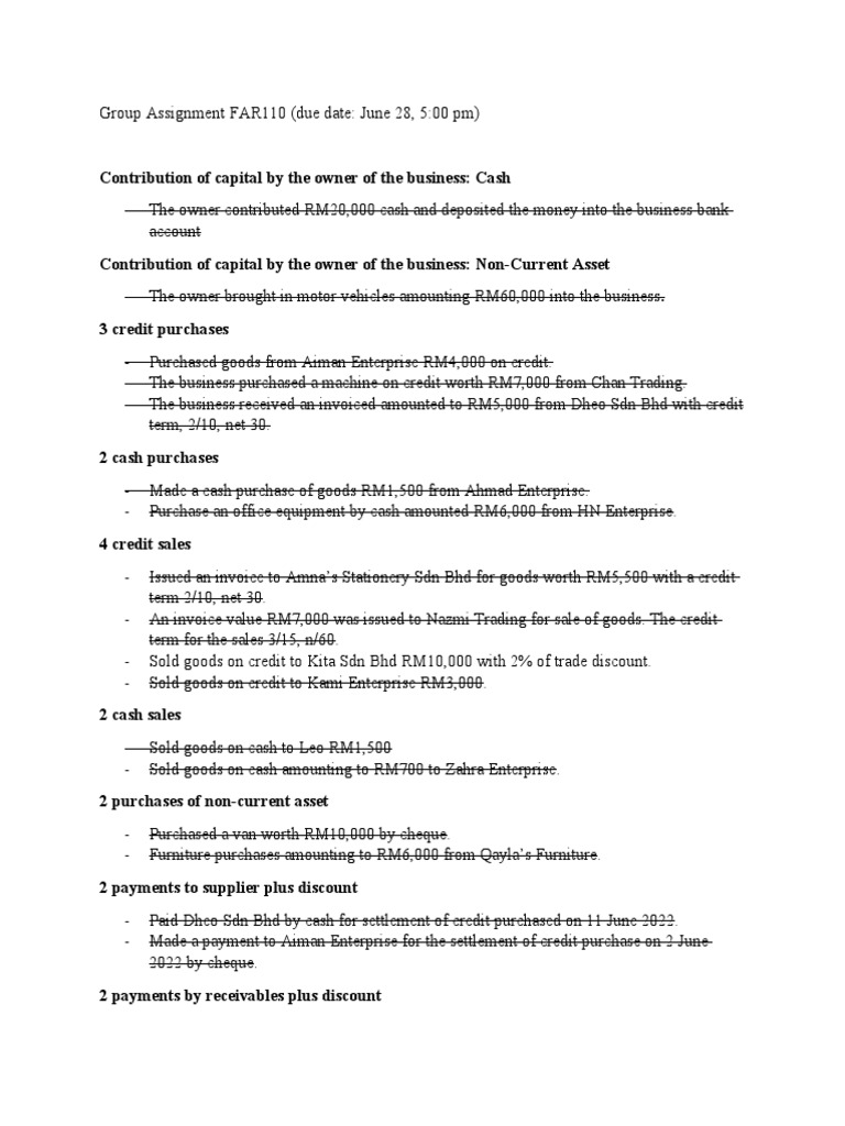 Group Assignment FAR110 | PDF | Payments | Cheque