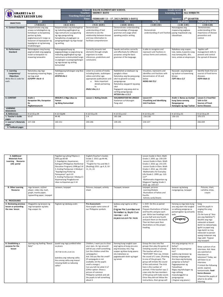DLL - All Subjects 2 - Q3 - W1 - D1 | PDF | Cognitive Science | Cognition