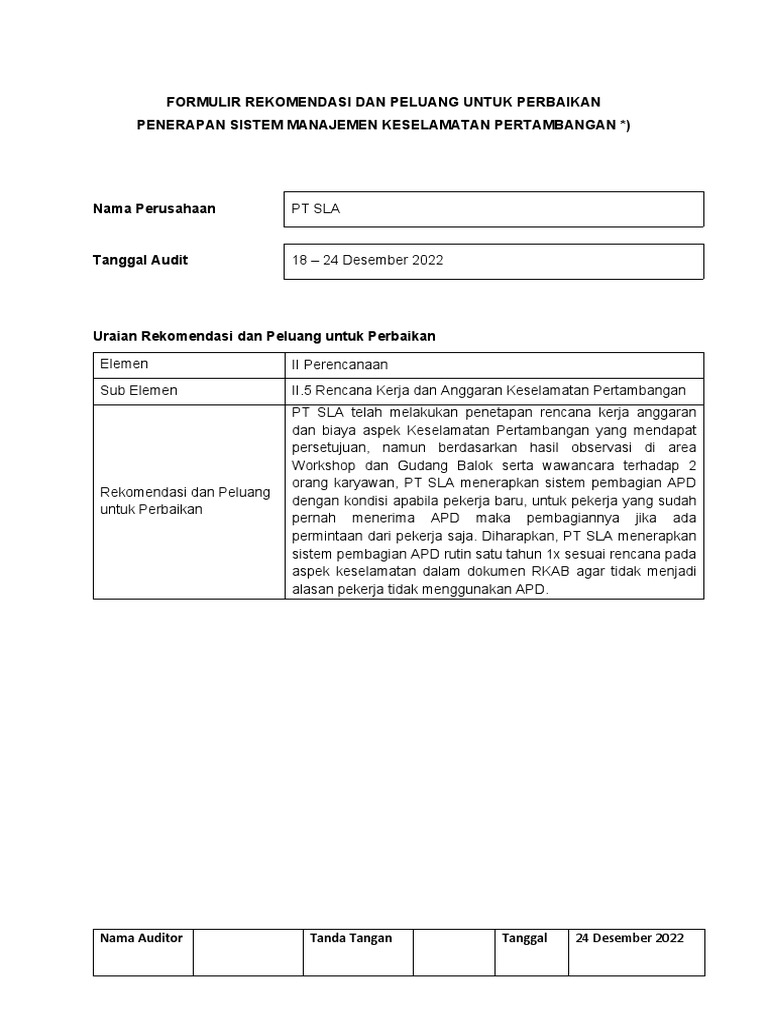 Lampiran 5 - Formulir Rekomendasi Dan OFI | PDF