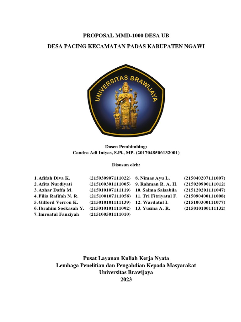 Proposal MMD 883 Desa Pacing-1 | PDF